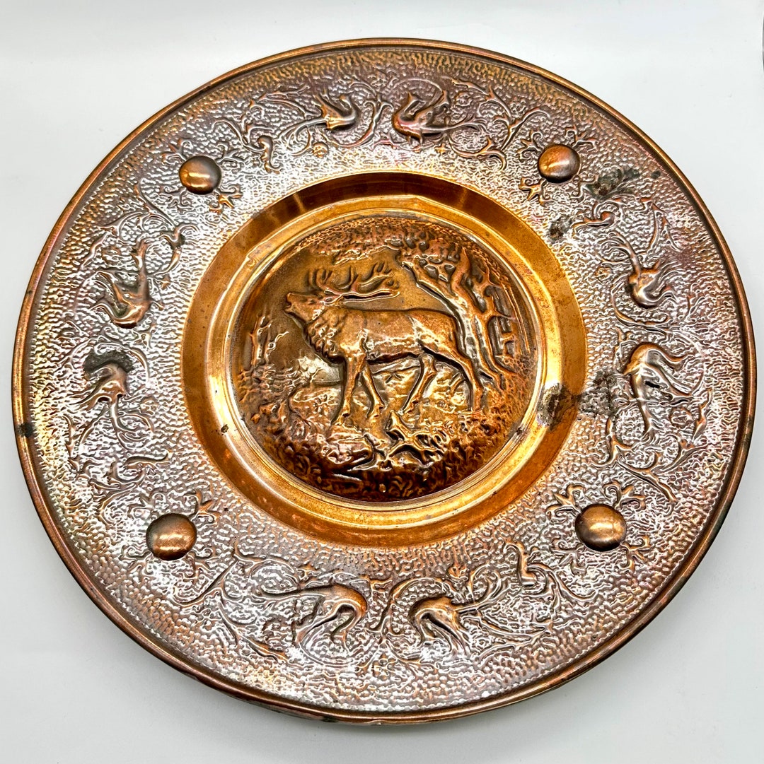 Vintage Embossed Copper Elk Plaque: Rustic Cabin Decor (12 Inch) - Etsy