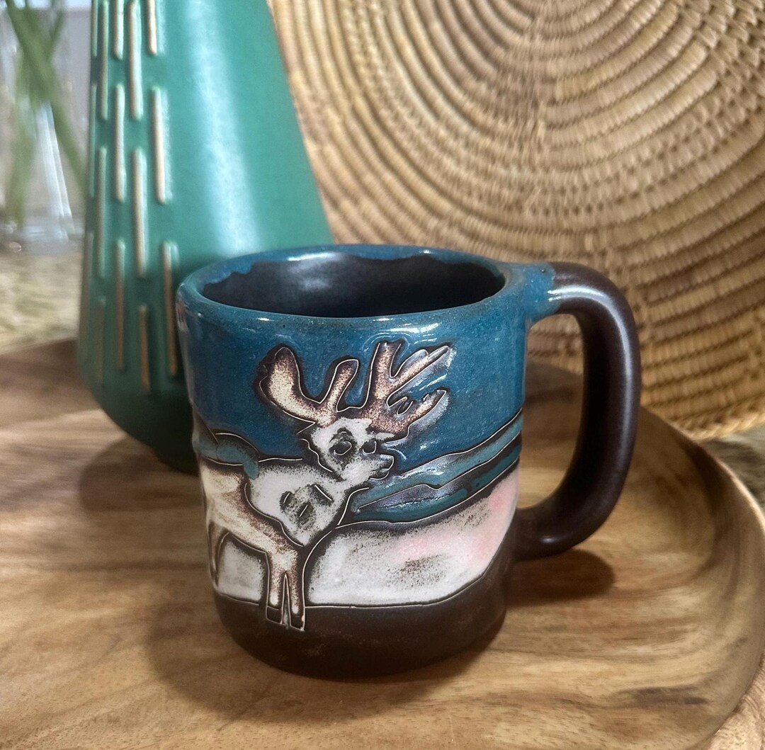 Vintage Mara of Mexico Stoneware Pottery Coffee Mug – Elk Reindeer ...