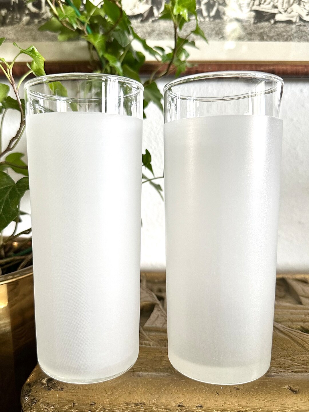 Vintage Libbey Tom Collins Glasses Frosted Barware Glasses Set of 2 - Etsy