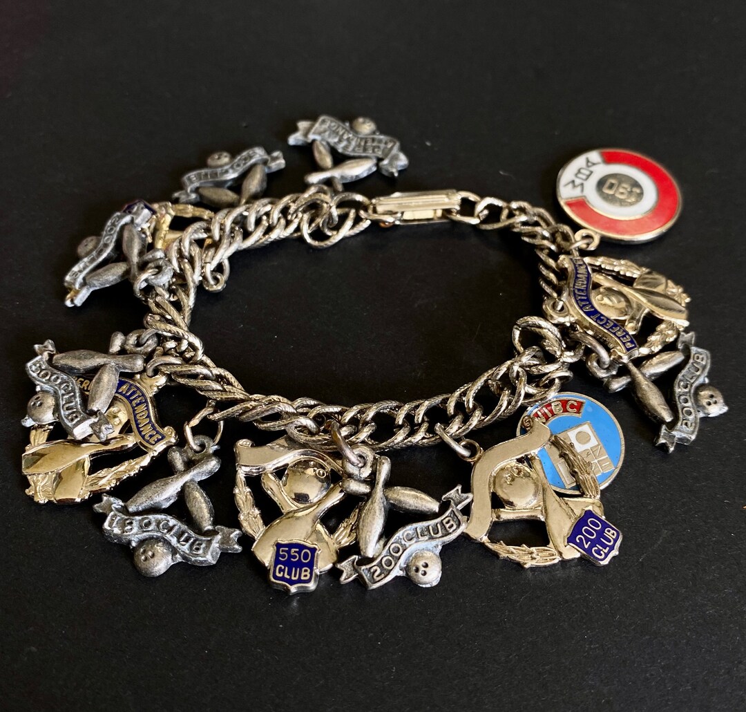 Bowling Queen Vintage Bowling League Awards Charm Bracelet - Etsy