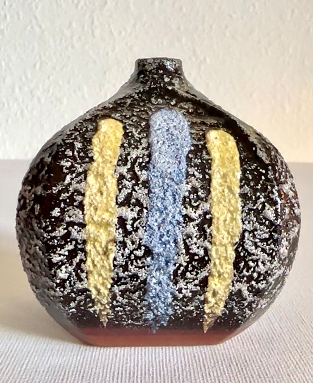 MCM Atomic Pottery Splatter Glaze Weed Pot Small Textured Ceramic Bud ...