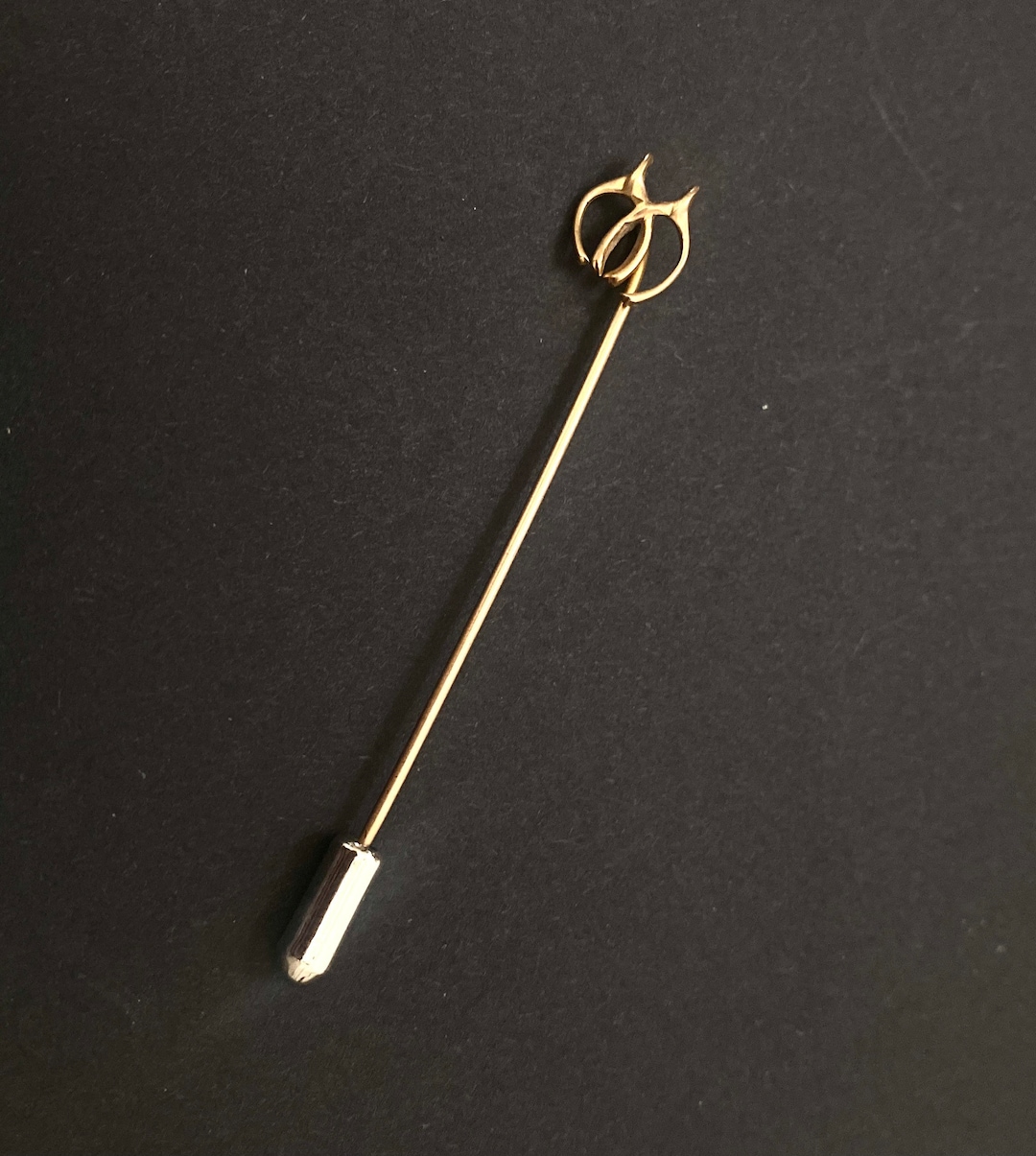 Vintage Double Wishbone Gold Tone Stick Pin | Good Luck Jewelry - Etsy