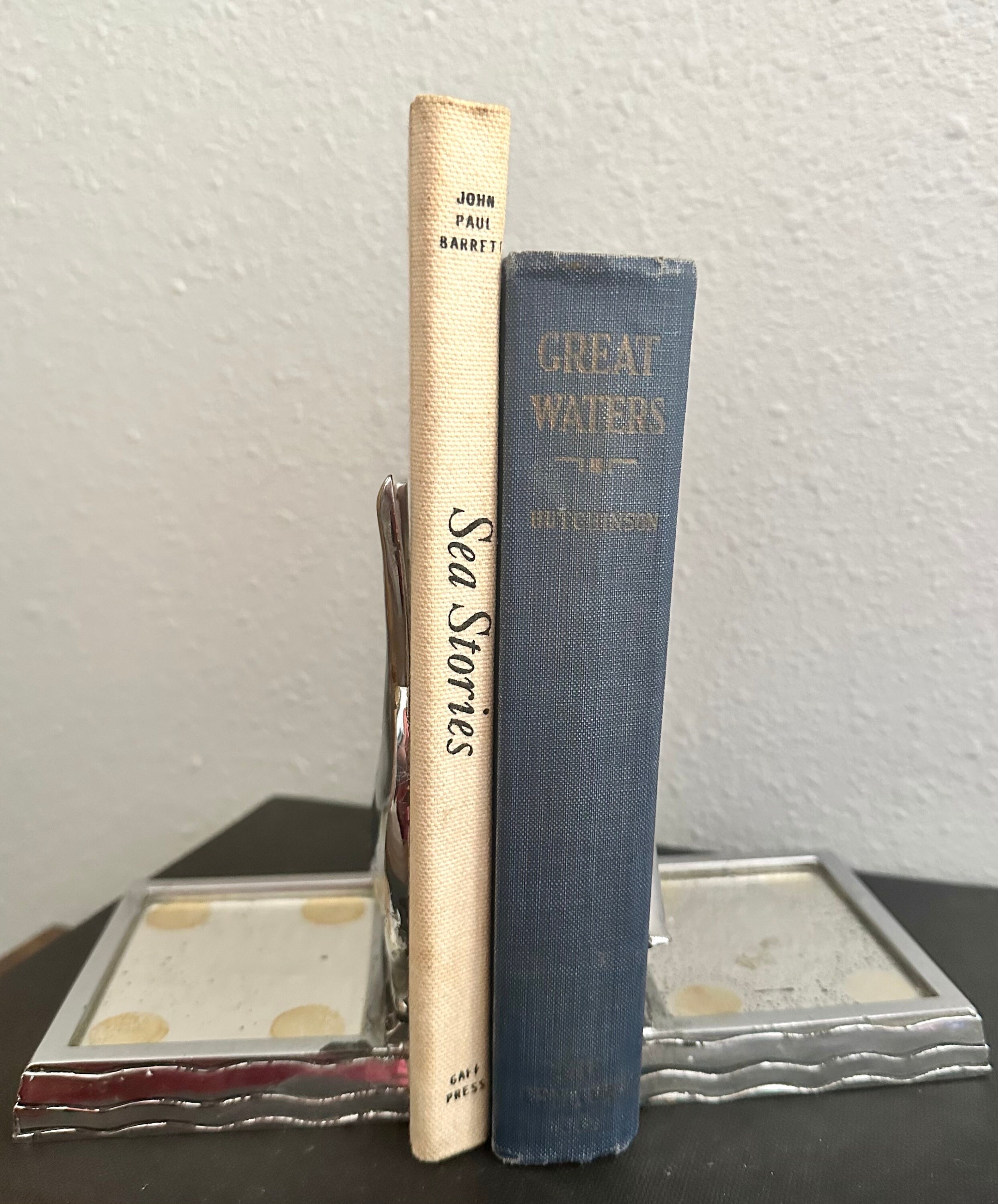 Vintage Chrome Sailboat Bookends With Mirrored Trinket Dish Base Silver ...