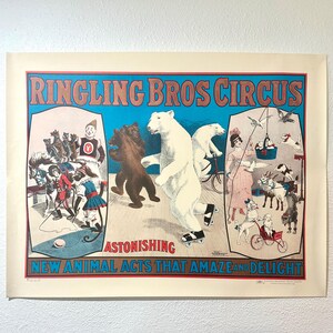 Vintage 1966 Ringling Brothers Circus Advertisement Poster, Astonishing ...