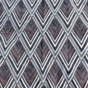 MCM David & Dash Geometric Art Deco Backcloth Upholstery Fabric | Vintage David and Dash Brown ...
