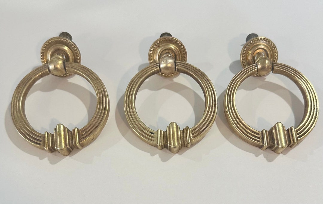 Vintage Keeler Brass Co KBC Brass Ring Drop Bail Knocker Drawer Pull ...