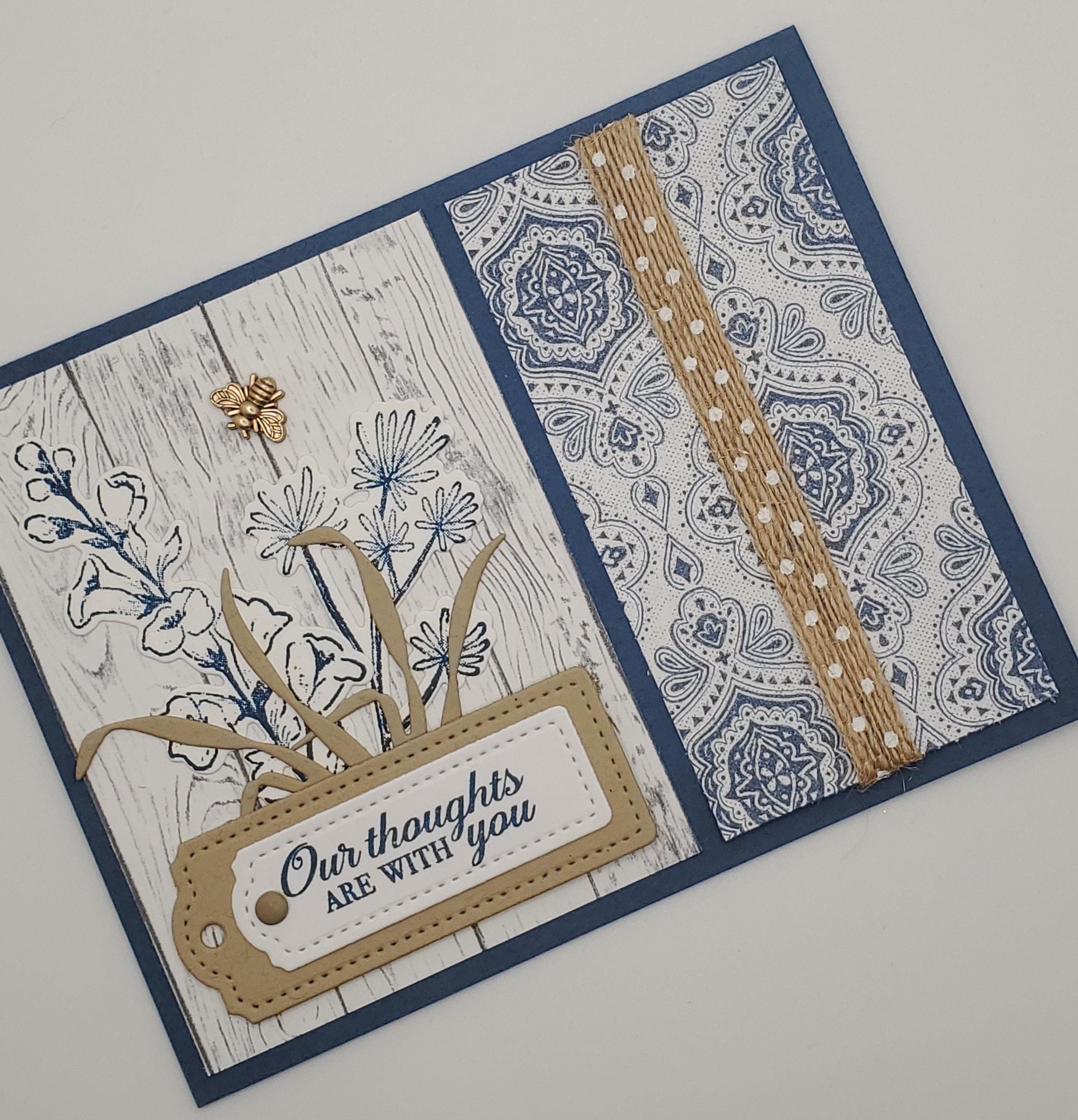 Sympathy Card (blue Floral) - Etsy