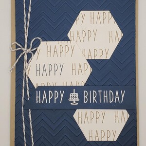 Blue Happy Birthday Card - Etsy