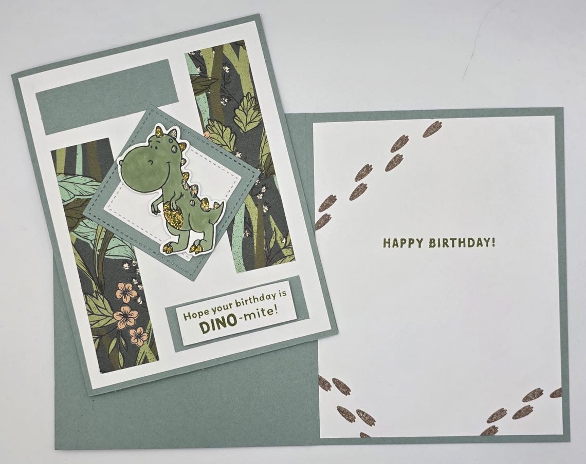 Have a Dino-mite Birthday! Dinosaur Birthday Card - Etsy