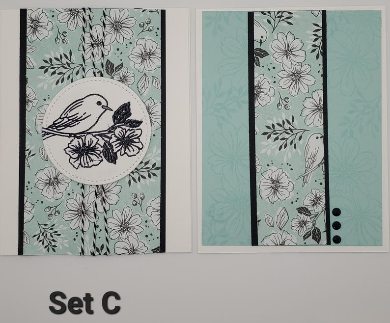 Set of 4 Blue Bird Cards (random Assortment) - Etsy