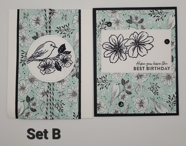Set of 4 Blue Bird Cards (random Assortment) - Etsy