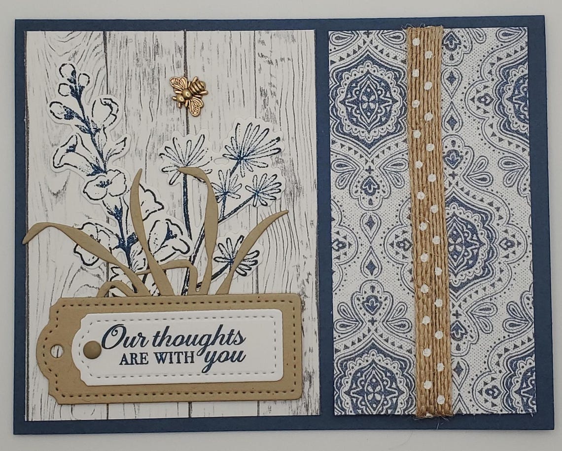 Sympathy Card (blue Floral) - Etsy