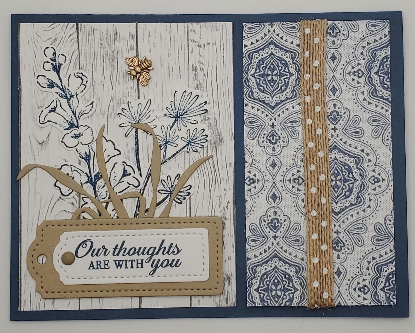Sympathy Card (blue Floral) - Etsy