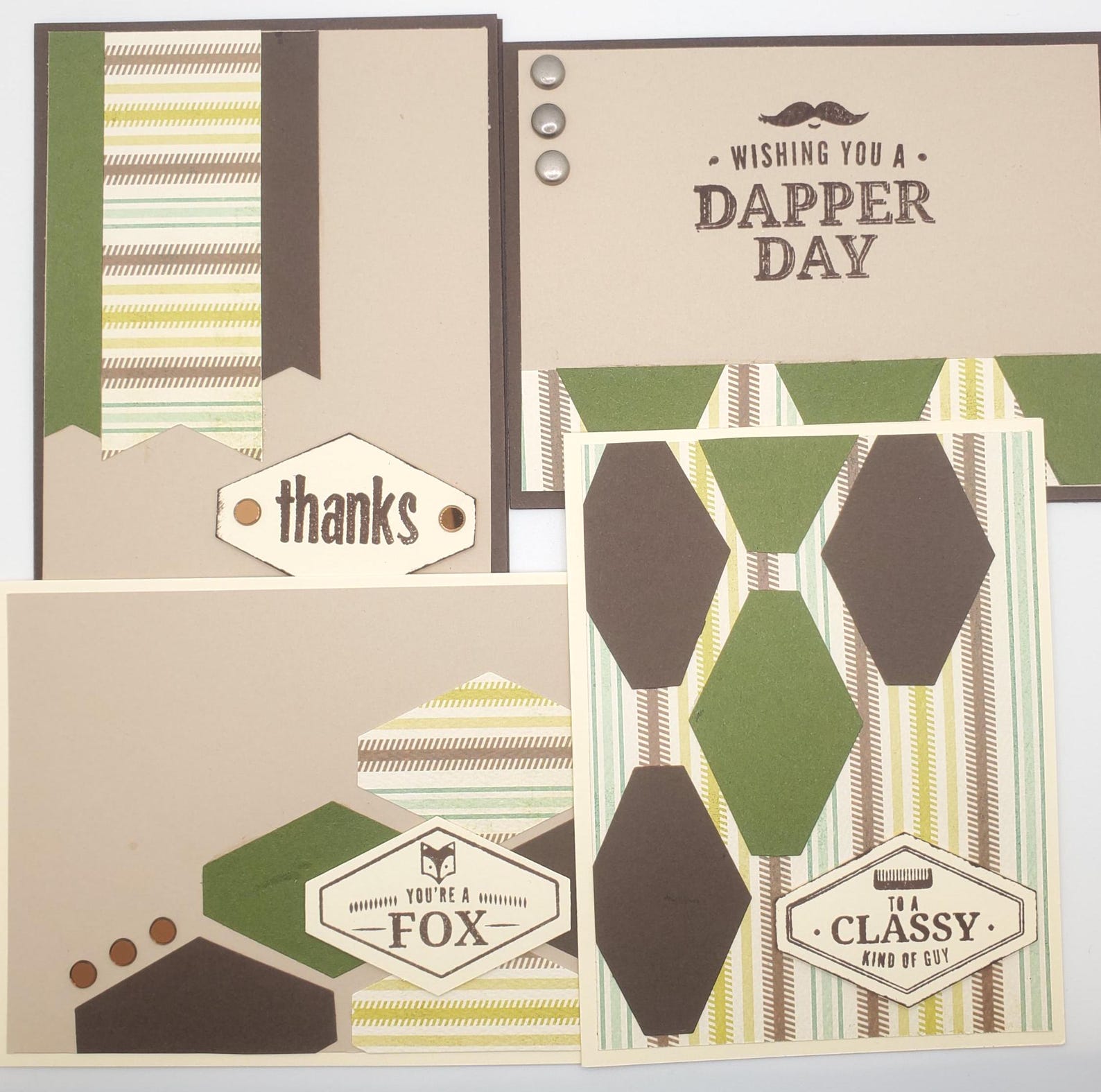 Masculine Birthday & Thank You Card Set: Handmade Stampin Up! Bundle - Etsy