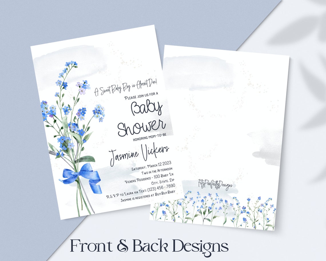 Baby Boy Baby Shower Template Bundle Printable Editable - Etsy