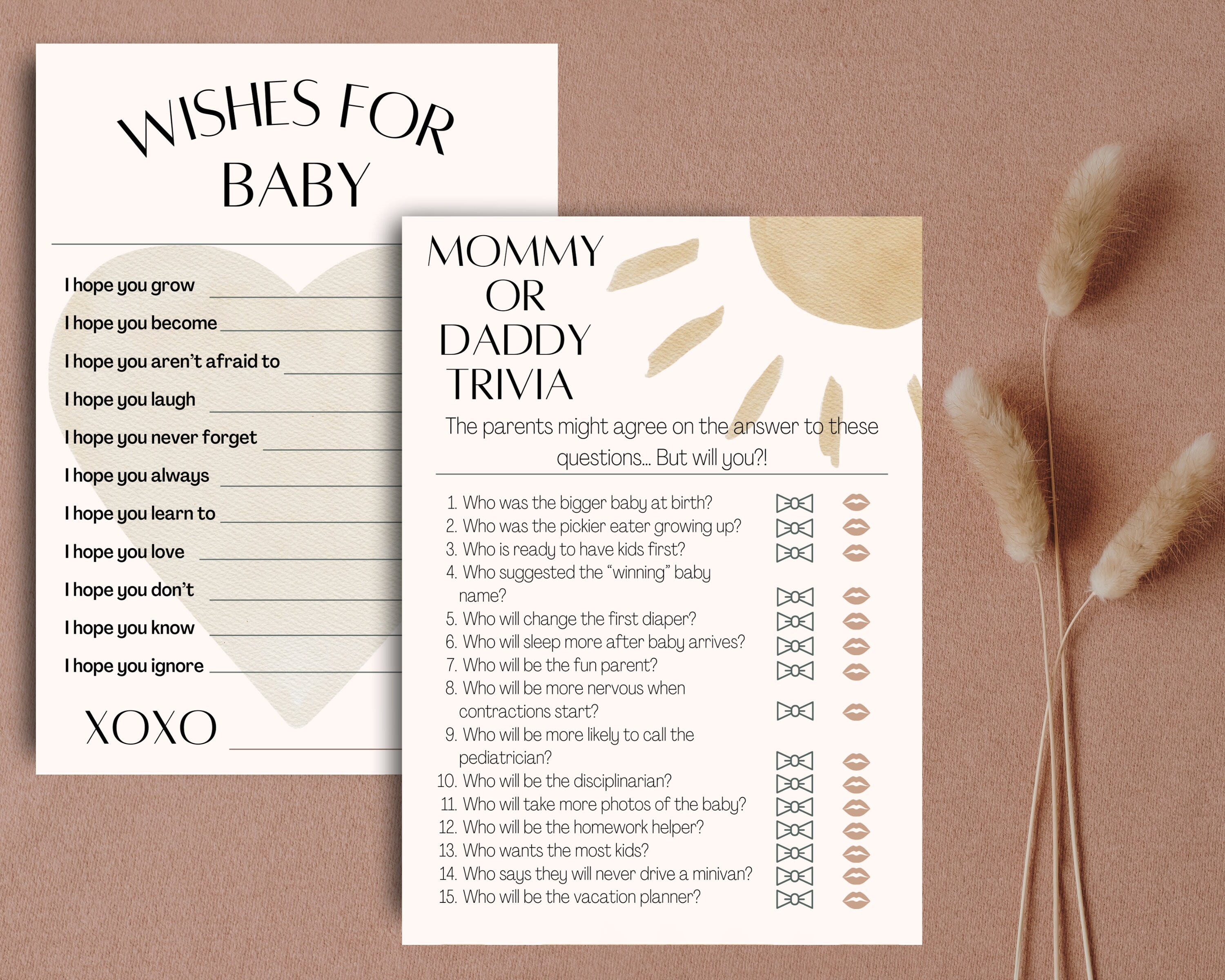 Modern Gender Neutral Baby Shower Games, Editable Instant Download ...