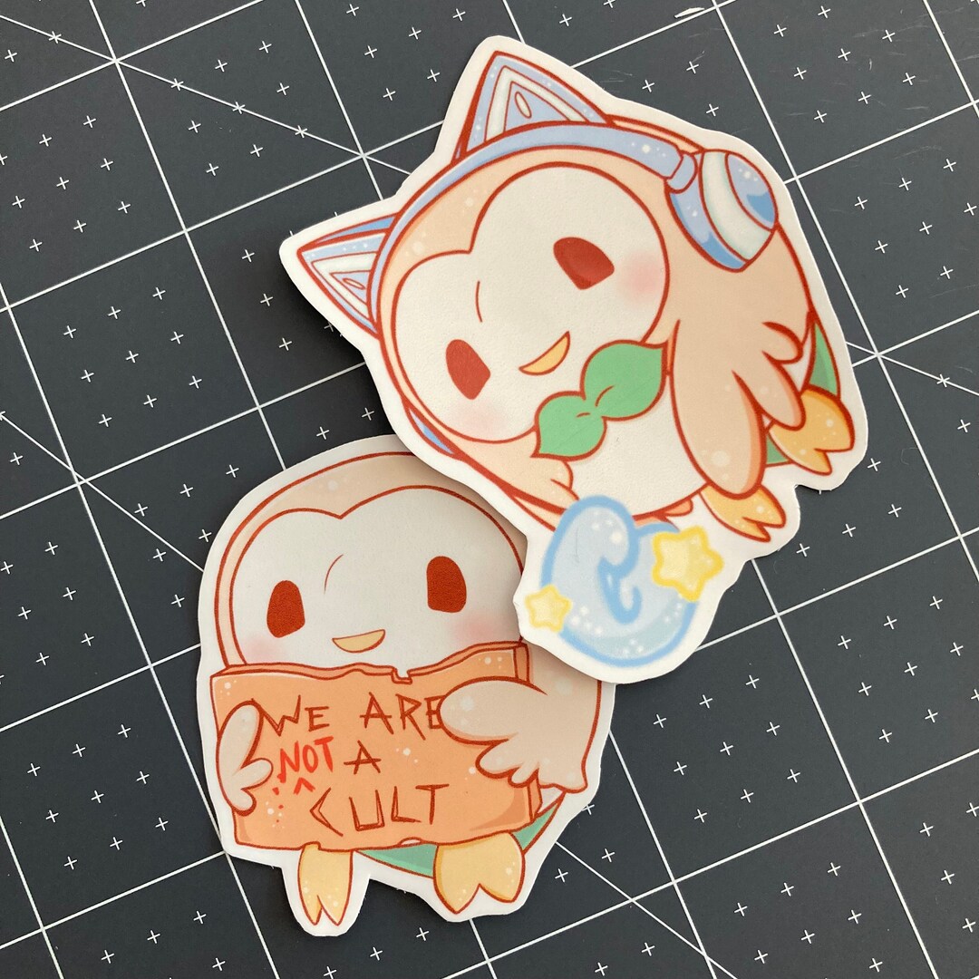 Rowlet Dapper Boi Stickers: Holographic/non-holographic Die Cut Vinyl ...