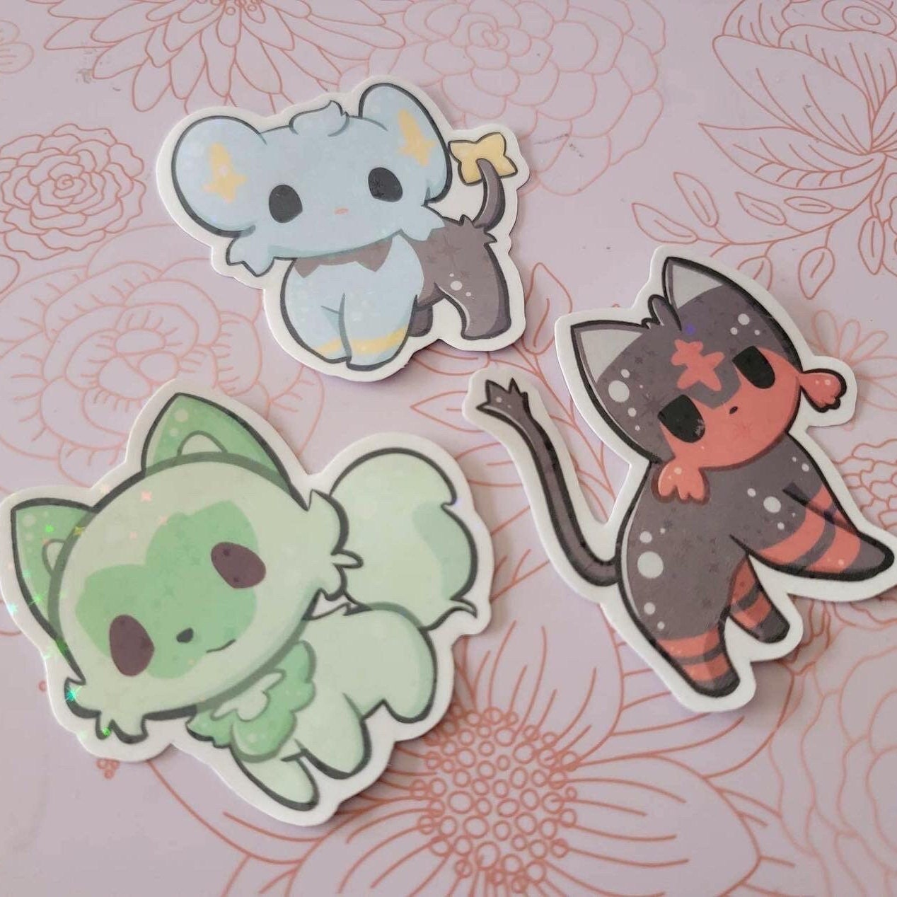 POKEMON Cats Shinx Sprigatito Litten Cute HOLOGRAPHIC - Etsy