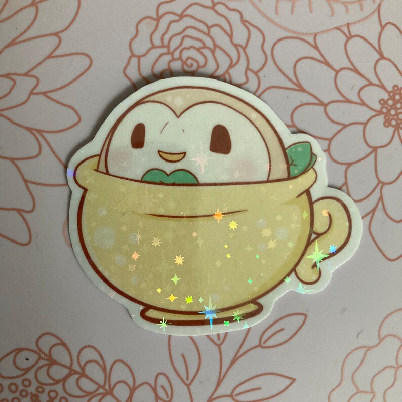 POKEMON Dapper Rowlet in a Tea Cup Die-cut Stickers 3pc - Etsy