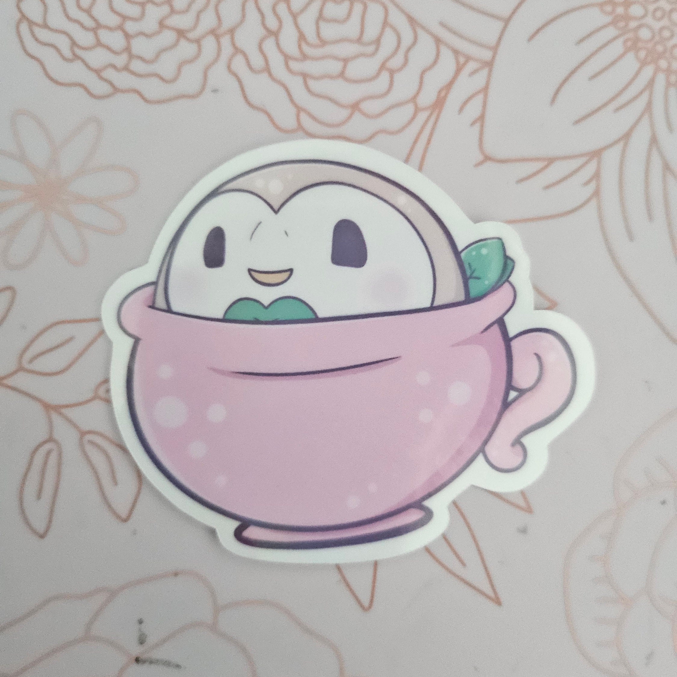 POKEMON Dapper Rowlet in a Tea Cup Die-cut Stickers 1pc or 3pc - Etsy