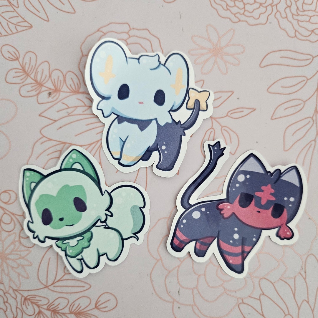 POKEMON Cats | Shinx, Sprigatito, Litten Cute HOLOGRAPHIC Die-cut ...