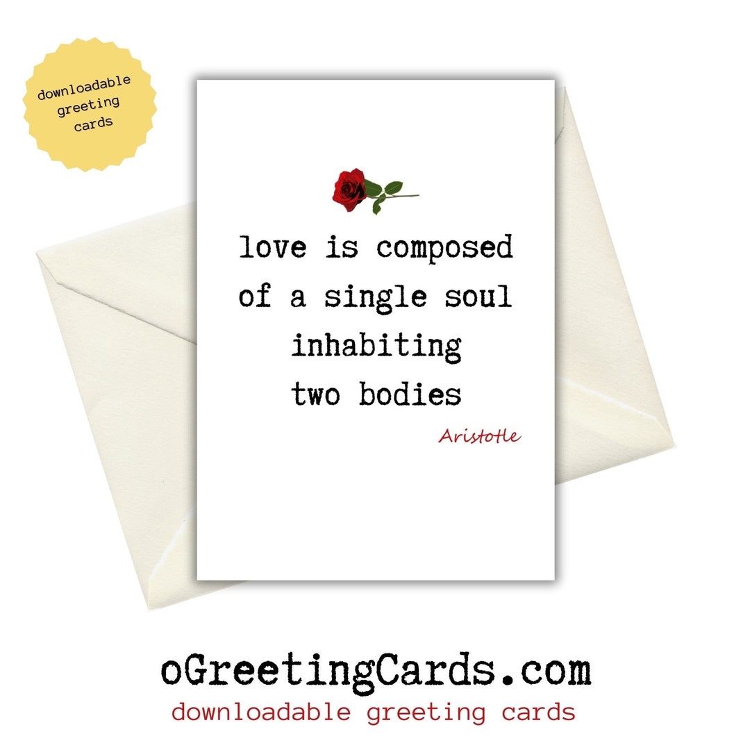Romantic Downloadable Digital Greeting Card Featuring a Romantic Quote ...