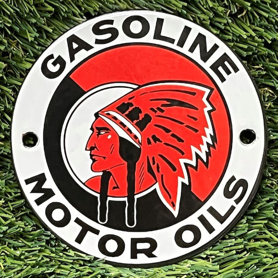 Red Indian Oil Logo Lot 331 RED INDIAN MOTOR OIL SIGN