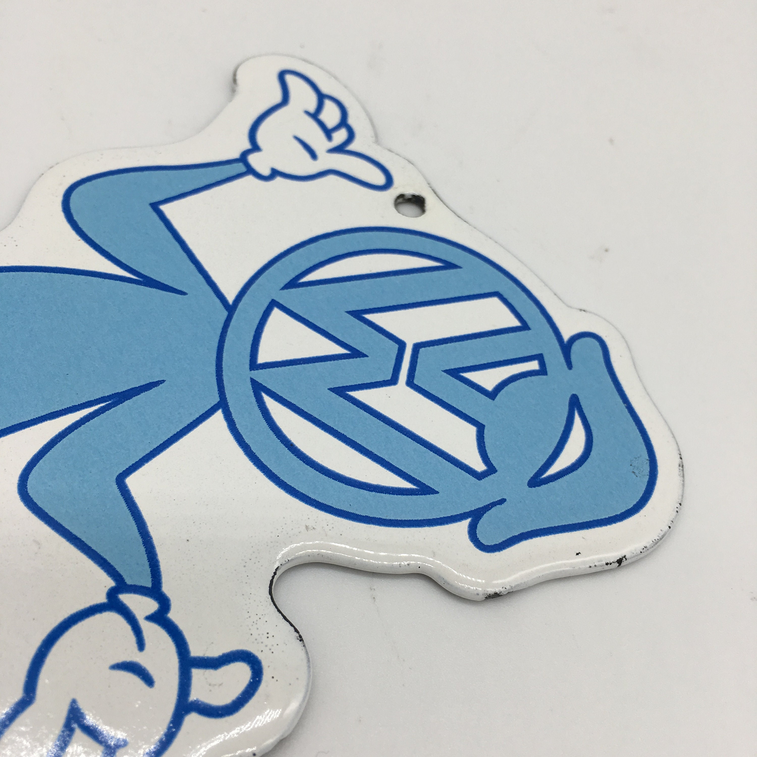 Vintage Porcelain Sign VW Volkswagen Dude Metal Enamel Gas Station ...