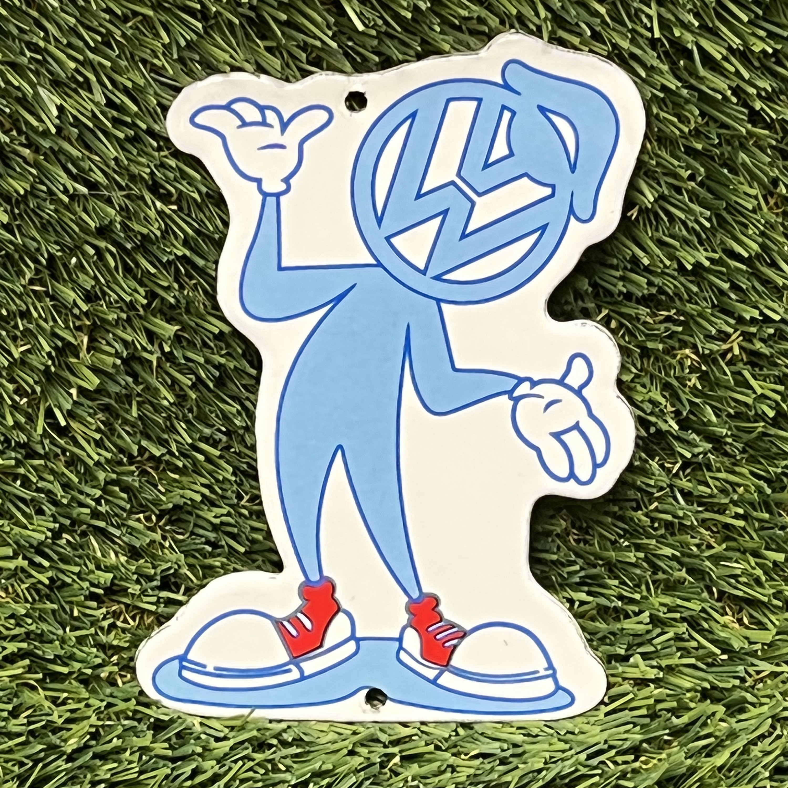 Vintage Porcelain Sign VW Volkswagen Dude Metal Enamel Gas Station ...