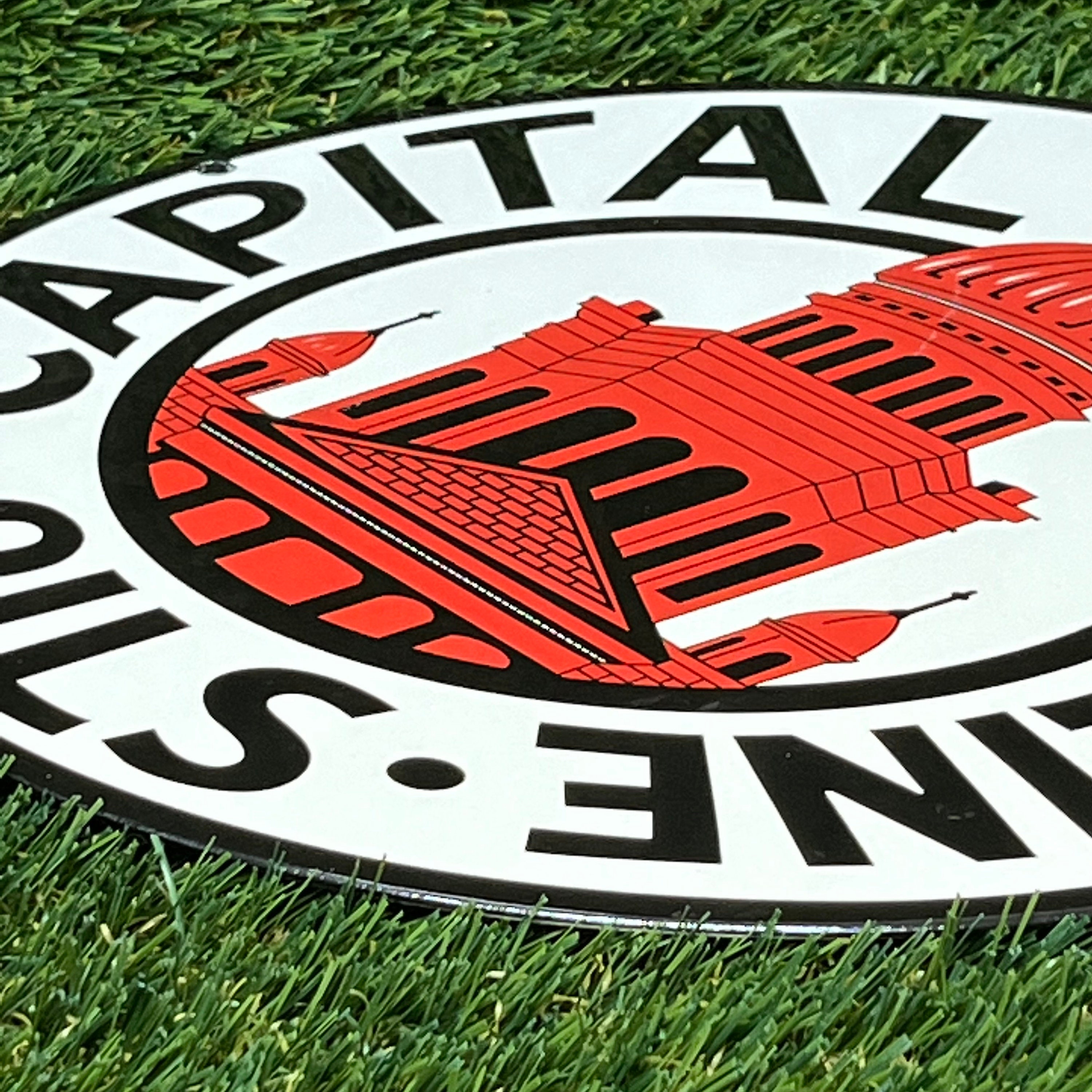 Vintage Porcelain Sign Capital Gas Oil Company Metal Enamel Gas Station ...