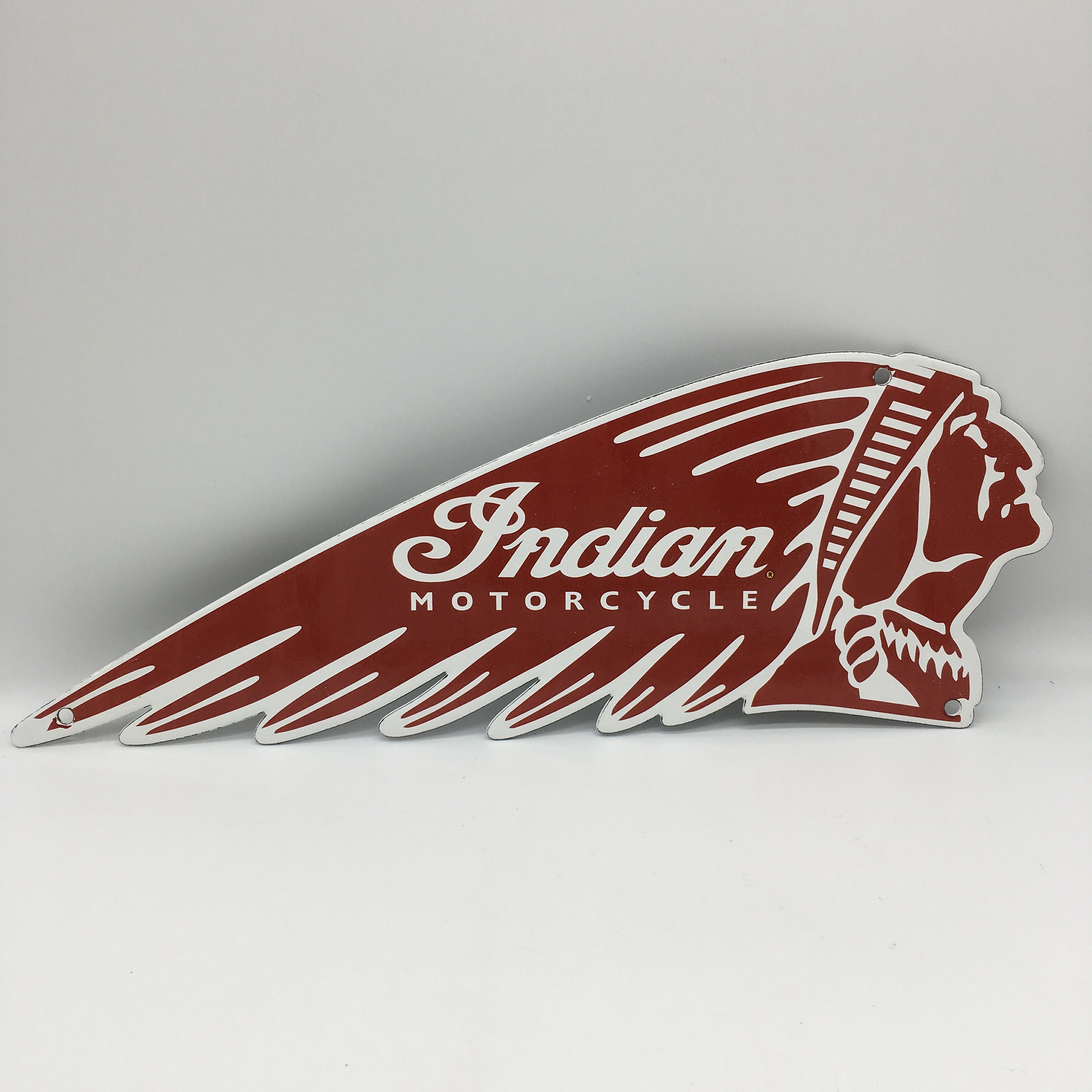 Vintage Porcelain Sign Indian Motorcycle Indian Chief Metal Enamel Gas ...