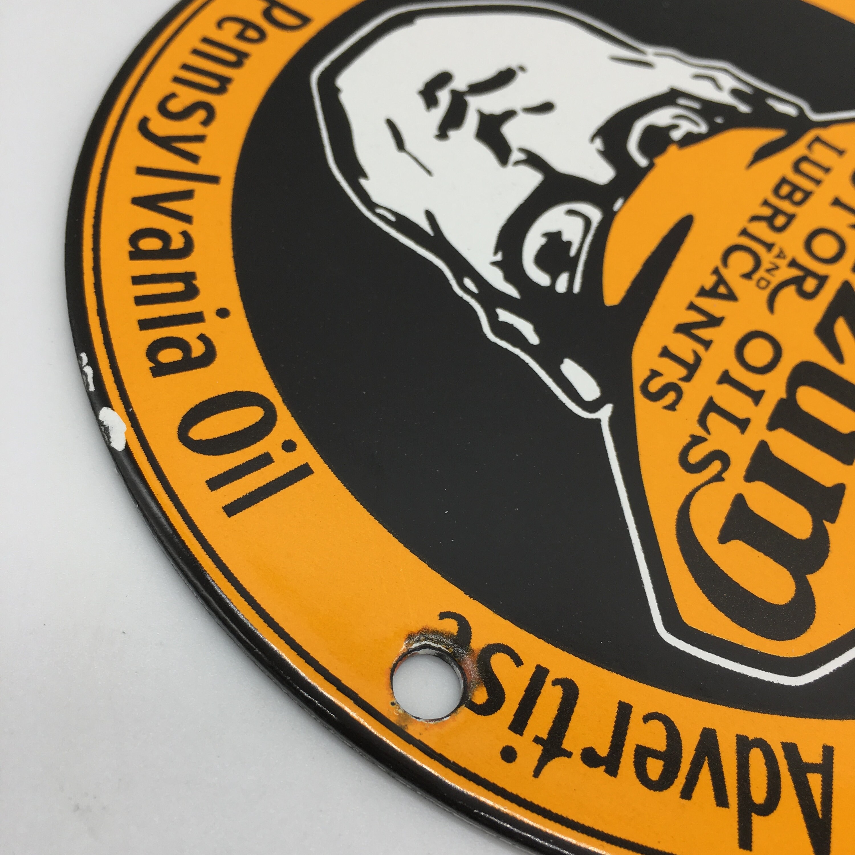 Vintage Porcelain Sign Oilzum Oil Mechanic Metal Enamel Gas Station ...