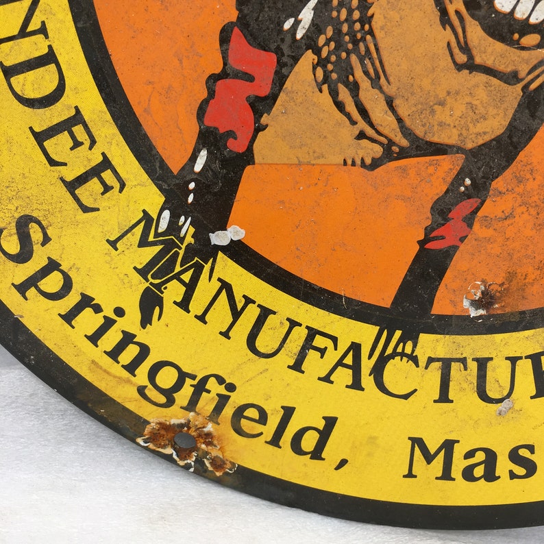 Vintage Porcelain Sign Indian Motorcycles Hendee MFG Chief Metal Enamel ...