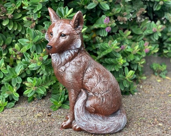Large Fox Garden Statue - Etsy