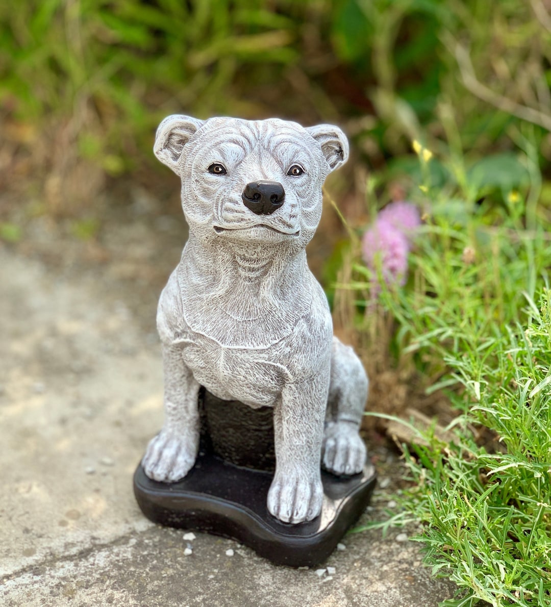 Large Staffy Bull Terrier Dog Stone Dog Statue Staffordshire Concrete ...
