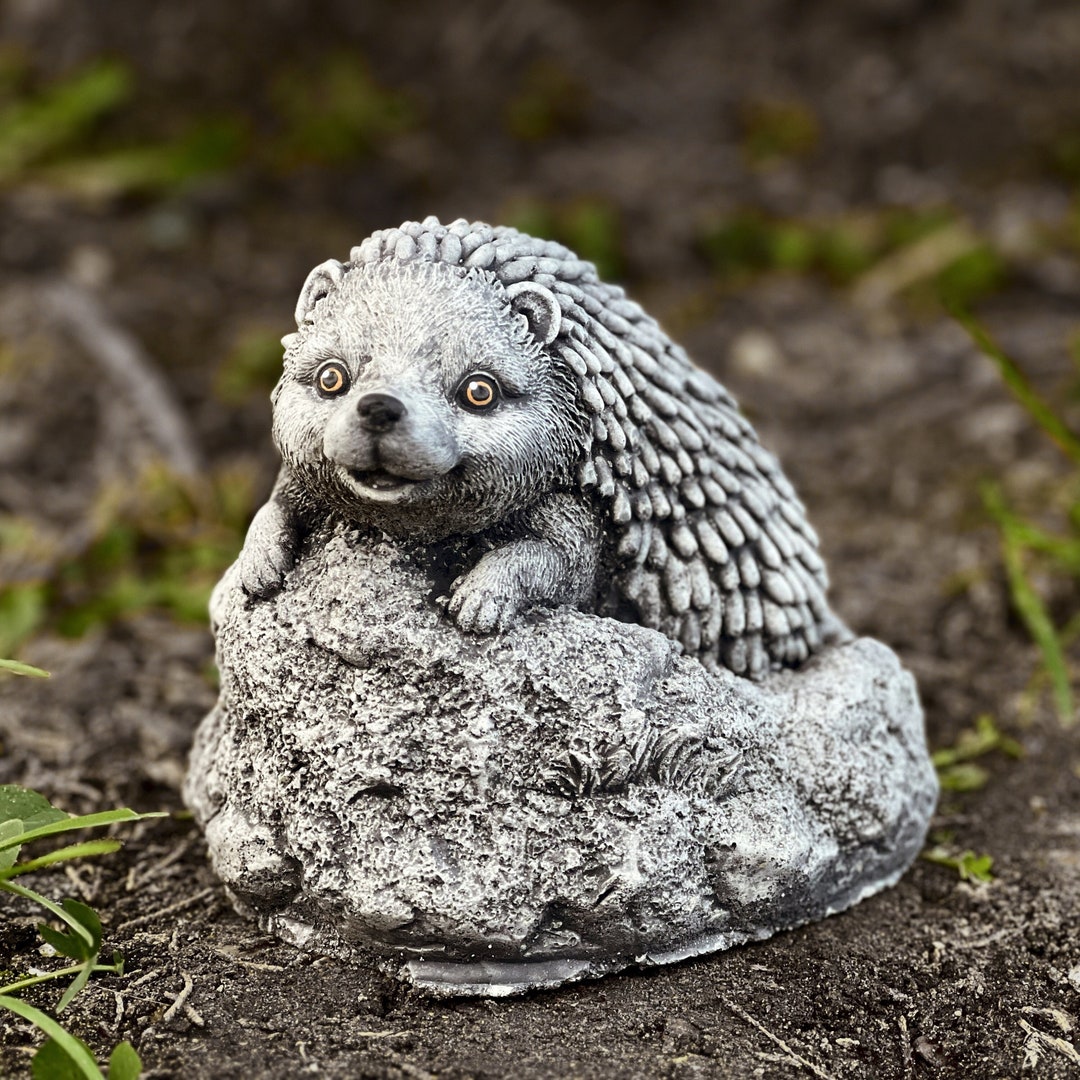 Cute Hedgehog Figurine Concrete Animal Statue Home and Garden Art ...