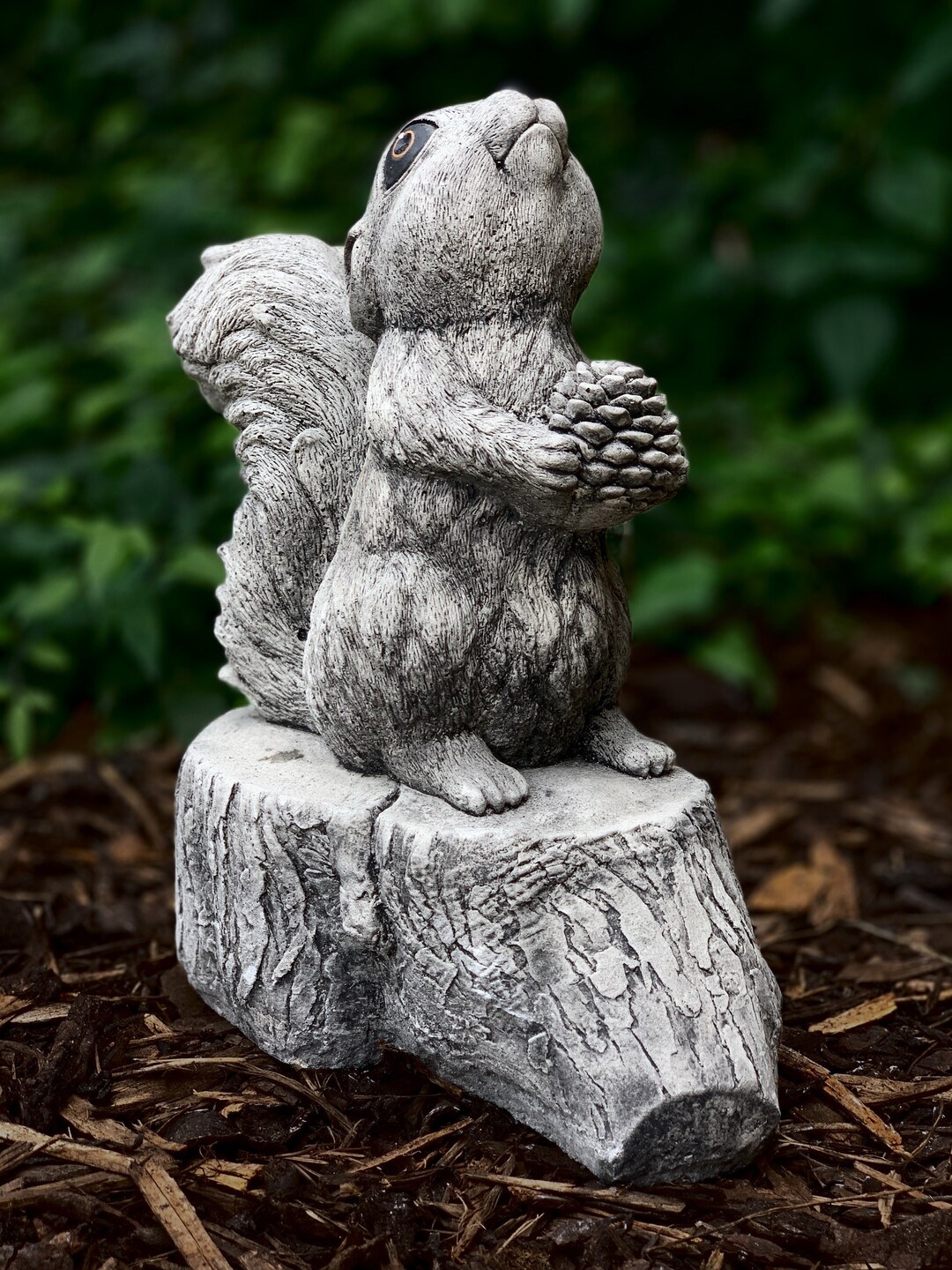 Garden Squirrel Statue Stone Squirrel Ornament Unique Squirrel Figurine Concrete Animal ...