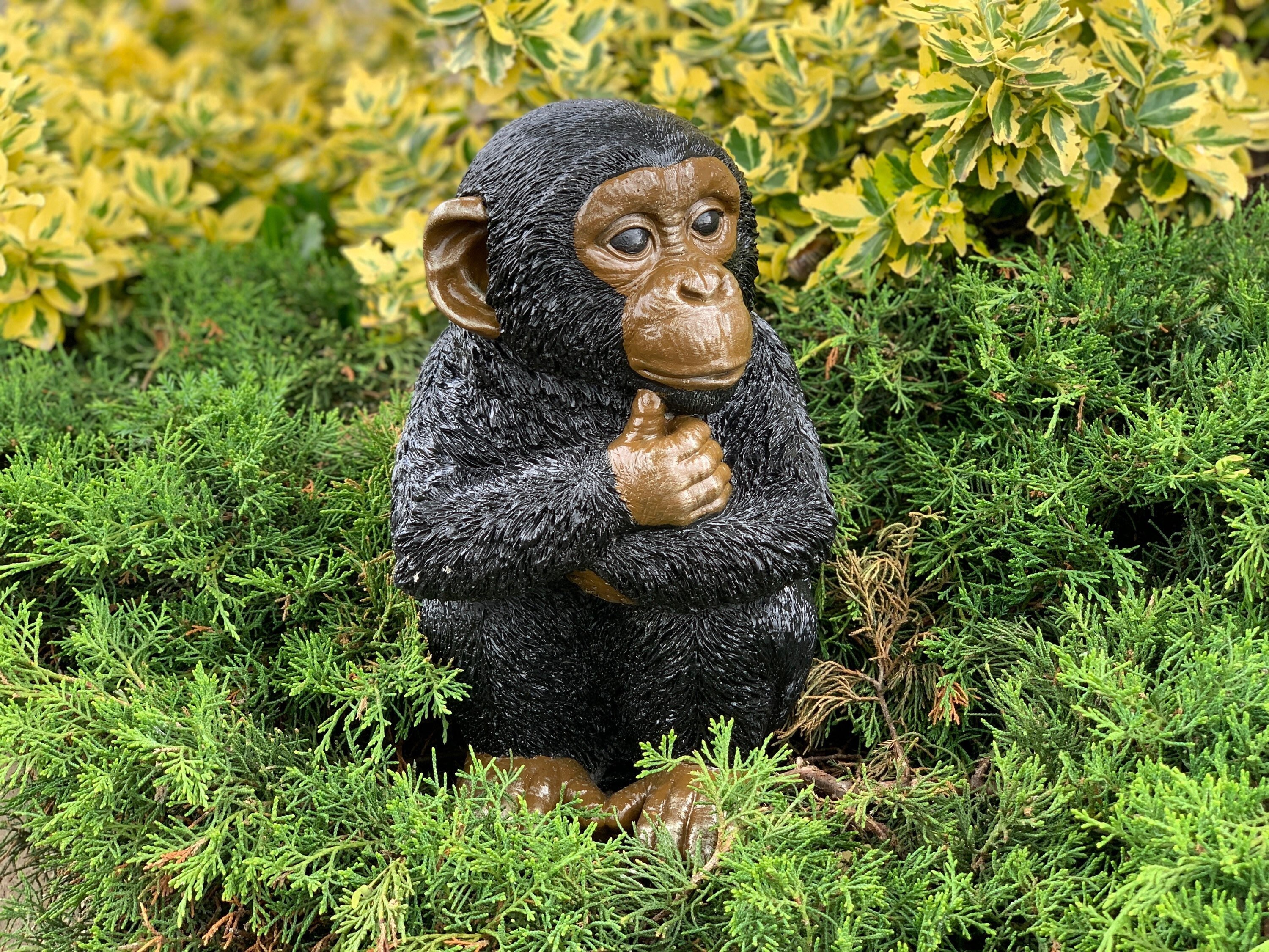 Amazing Monkey Figure Stone Garden Statue Realistic Gorilla - Etsy