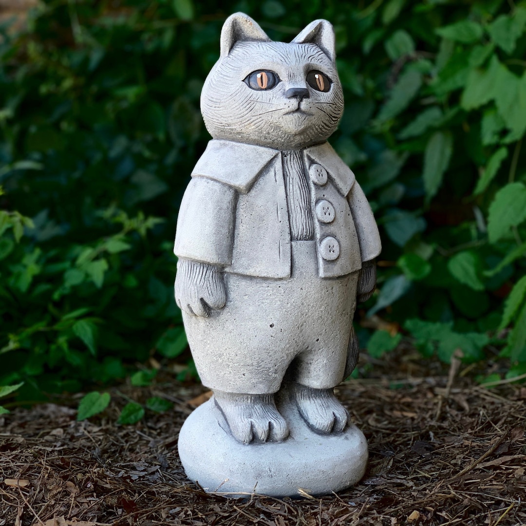 Cat Statue for Home Stone Garden Cat Statue Pet Garden Statue - Etsy