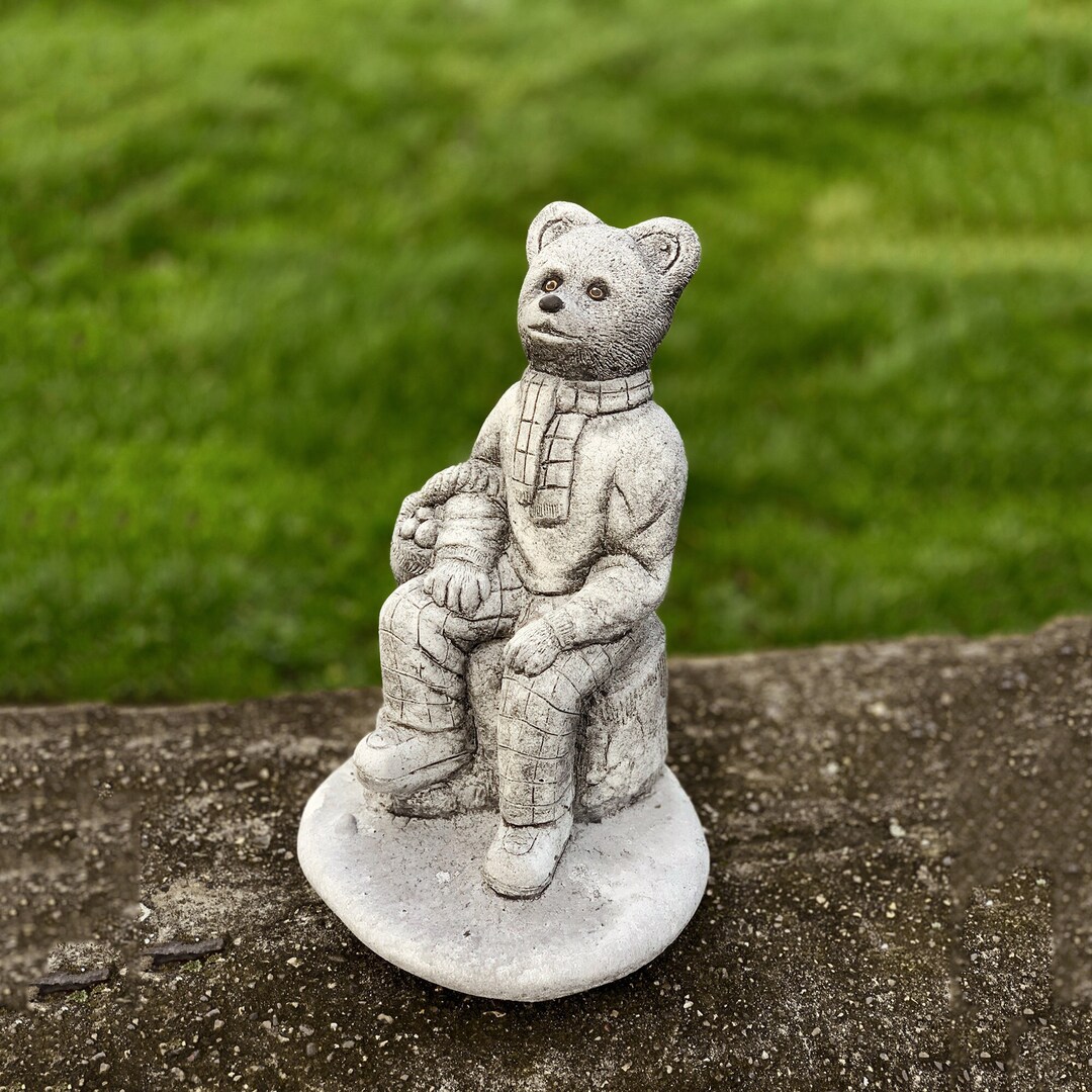 Daddy Bear Statue for Home and Garden Concrete Fairy Bear Sculpture ...