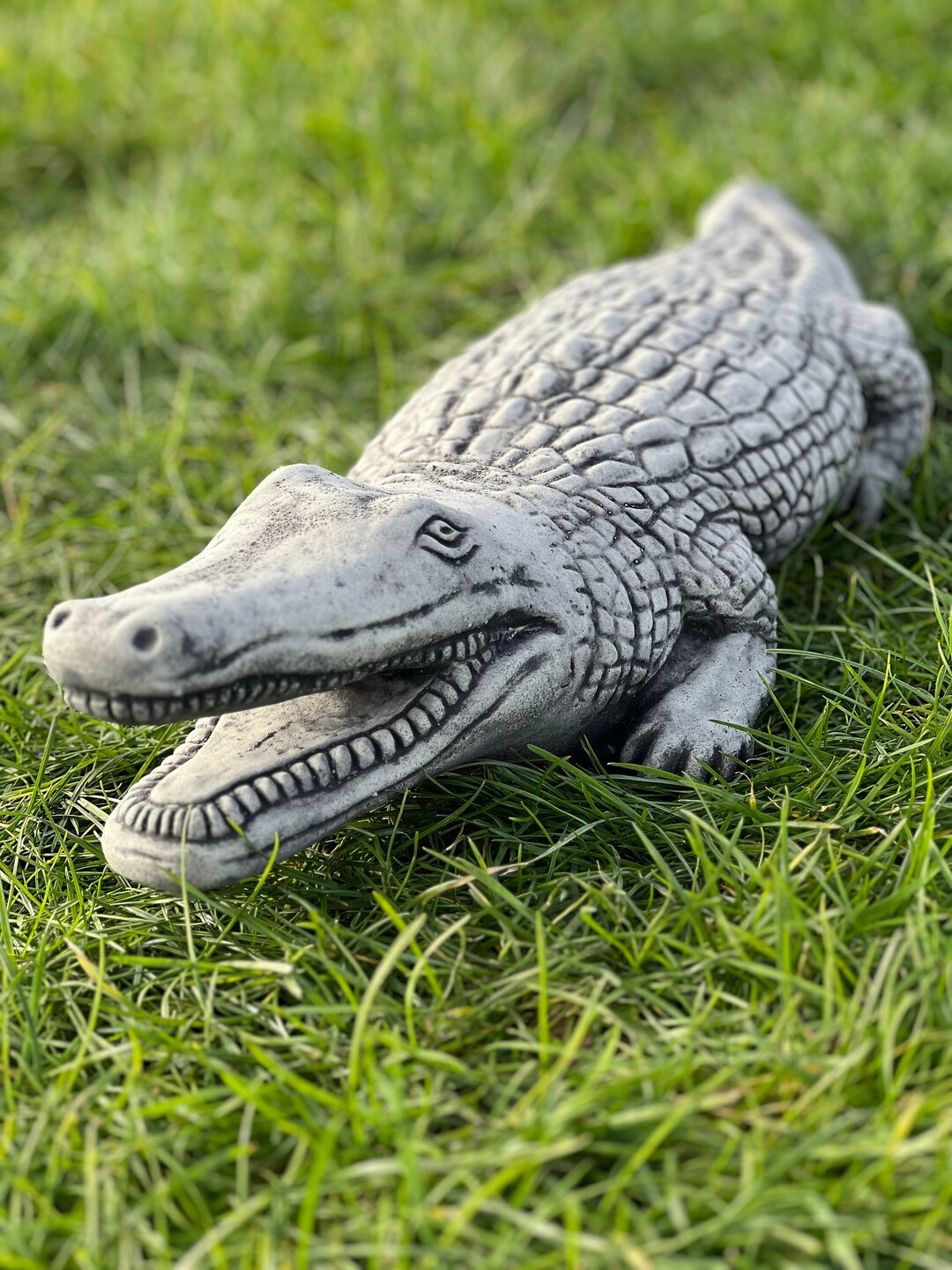 Outdoor Crocodile Statue Concrete Alligator Sculpture Stone Animal ...