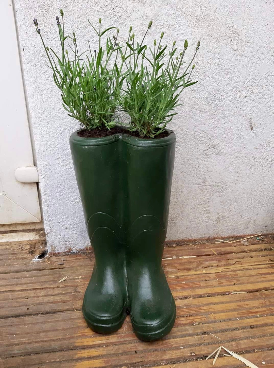 Concrete Boot Shaped Plant Pot Funny Green Planter Stone Shoe Flower ...