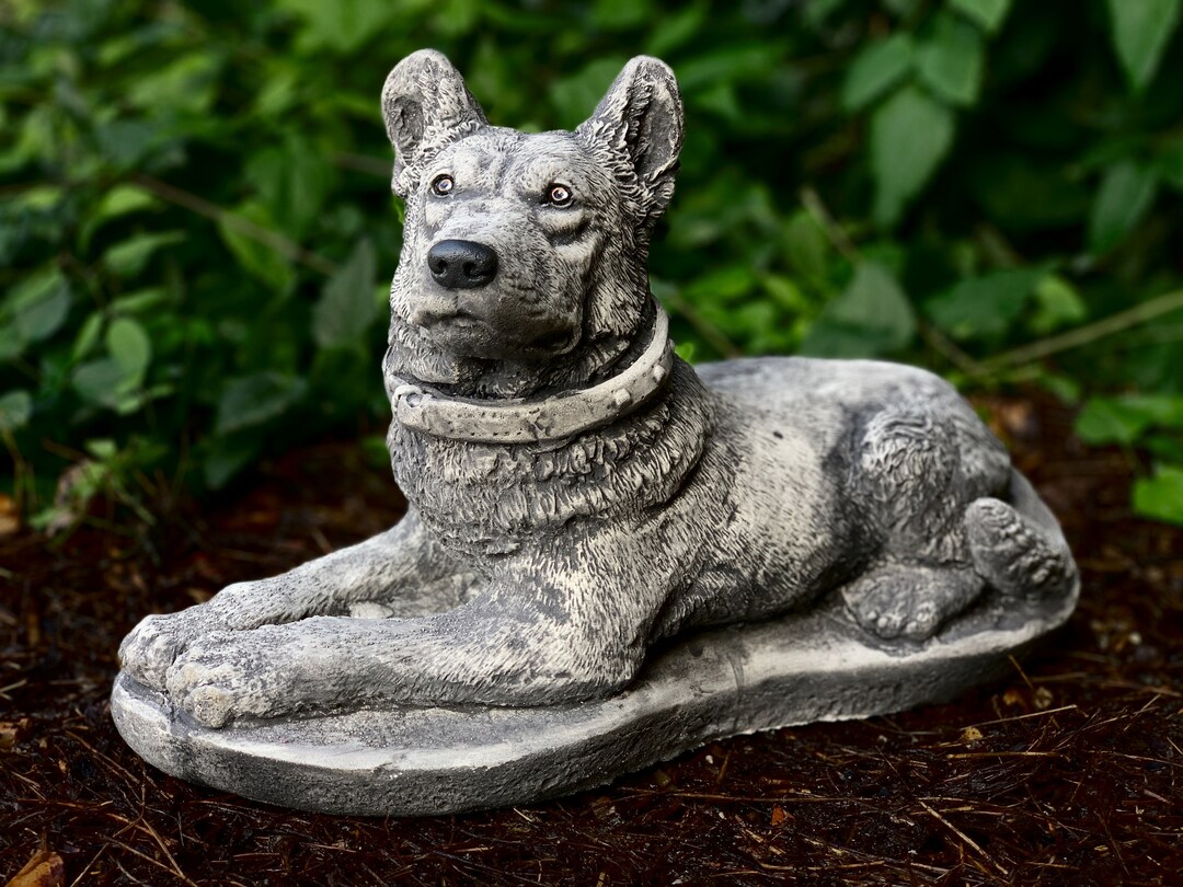 Resting German Dog Concrete Shepherd Statue Cement German Sculpture ...