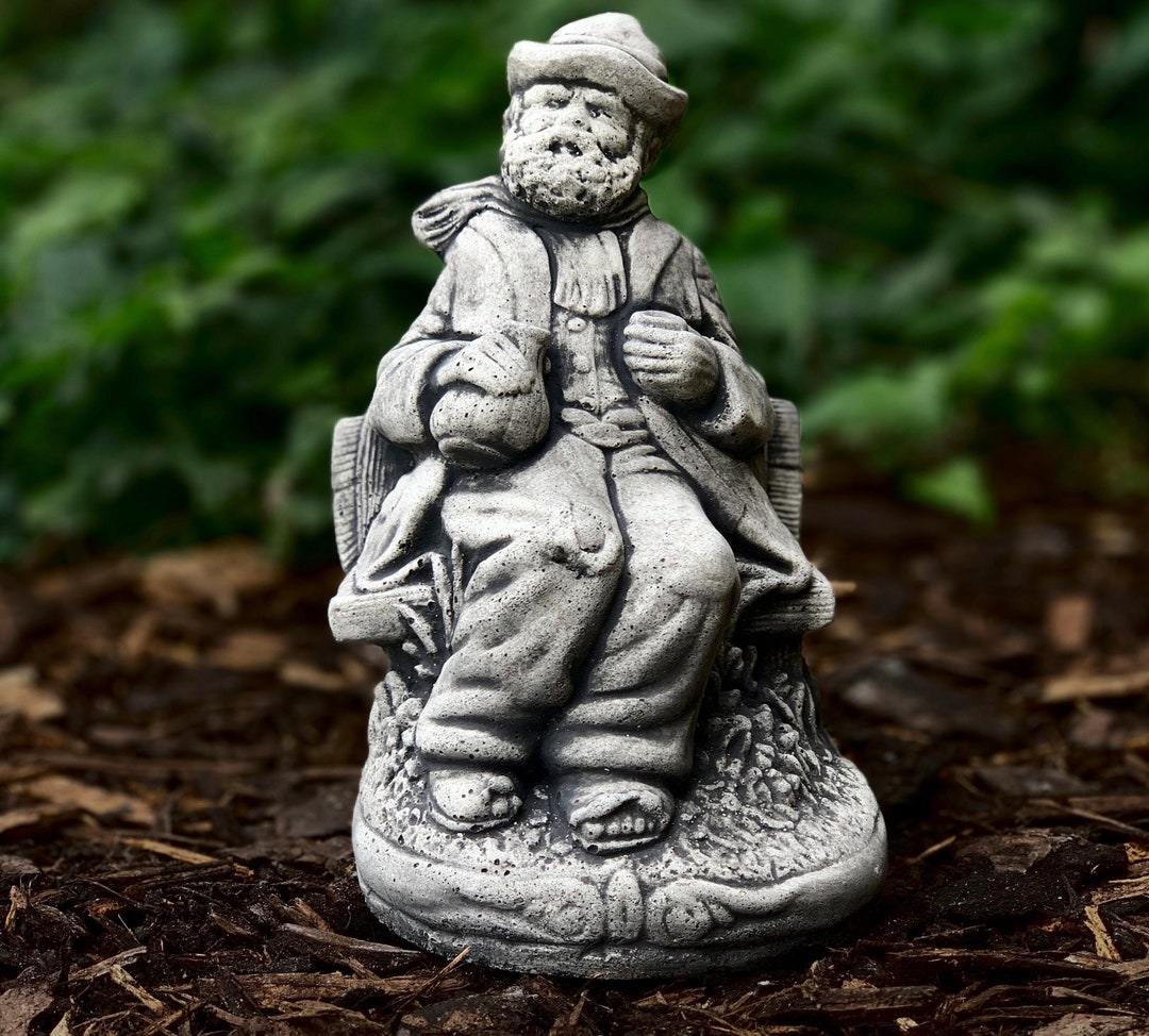 Resting Man Sculpture Thinking Old Man Garden Man Figurine Cement Man ...