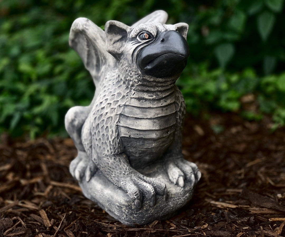 Large Winged Creature Massive Mythical Figurine Cement Griffin - Etsy
