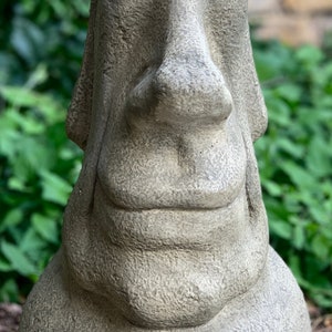 Stone Easter Island Statue Concrete Moai Face Sculpture Cement Head Figurine Outdoor Garden ...