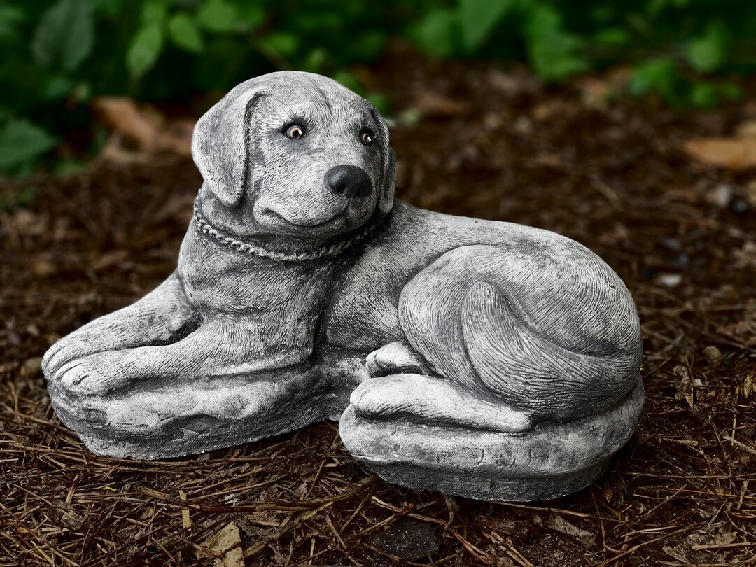Laying Labrador Statue Cute Garden Labrador Stone Labrador - Etsy