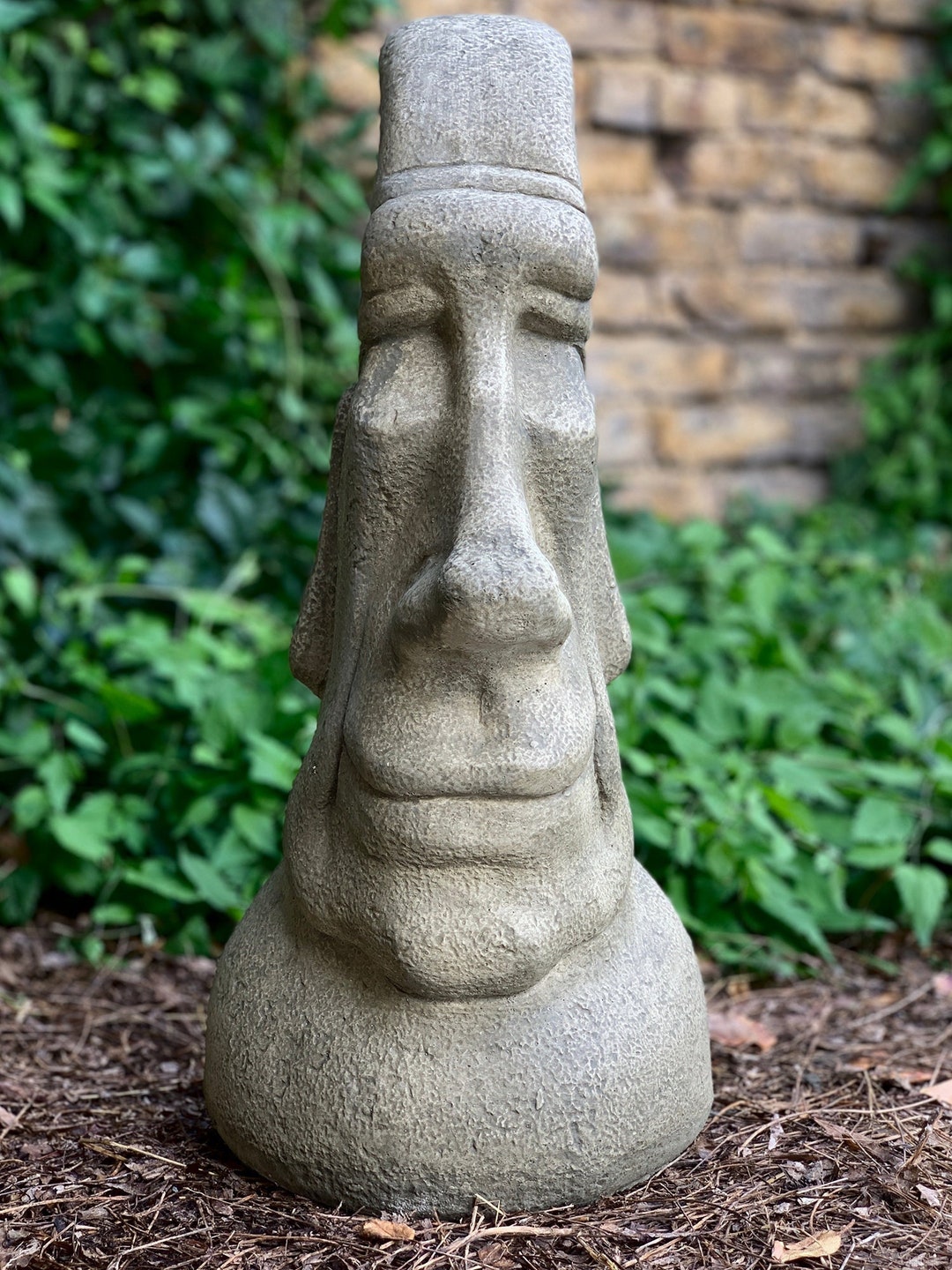 Stone Easter Island Statue Concrete Moai Face Sculpture Cement Head Figurine Outdoor Garden ...