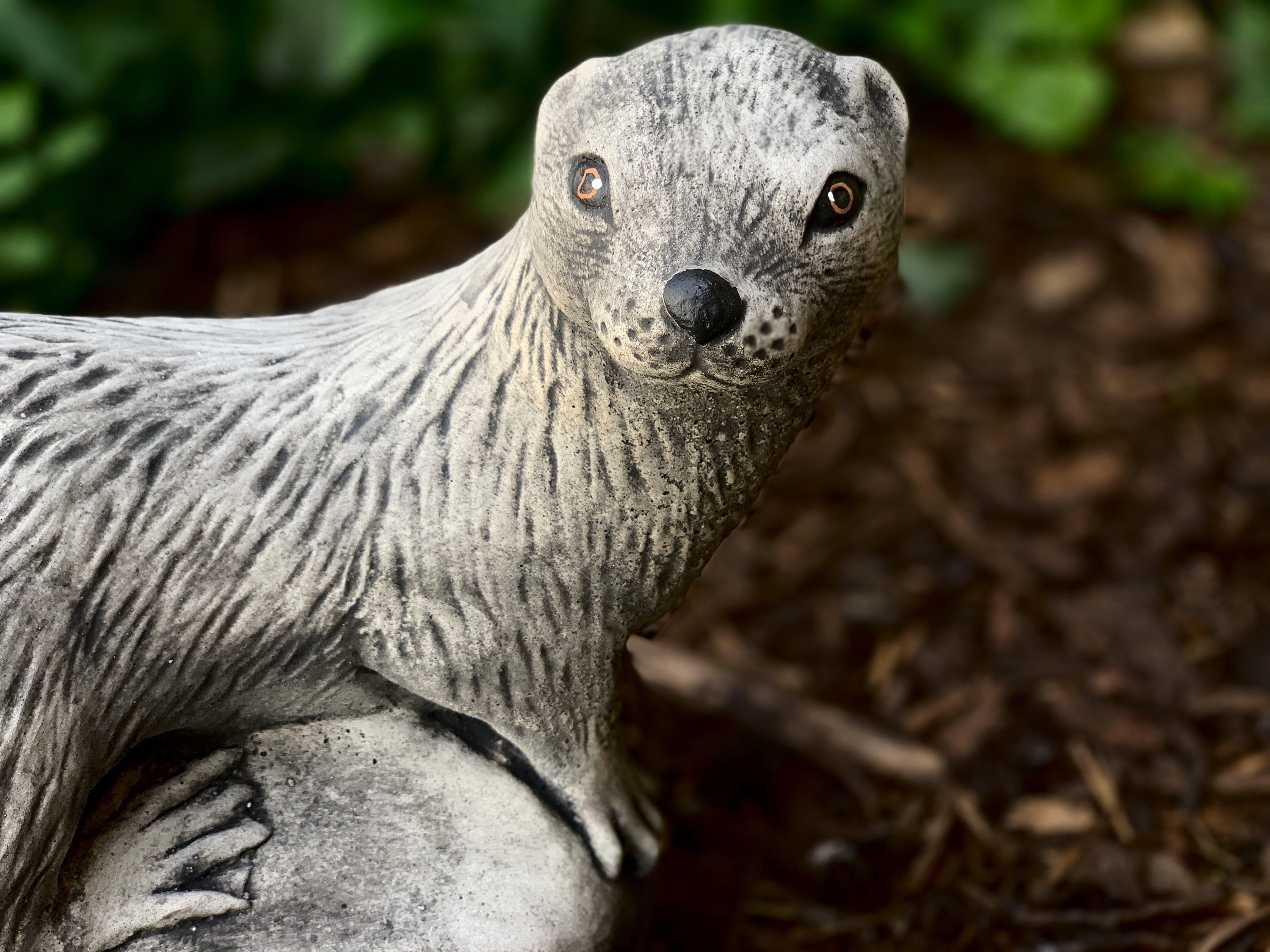 Sea Otter Figurine Cement Otter Sculpture Stone Otter Statue - Etsy