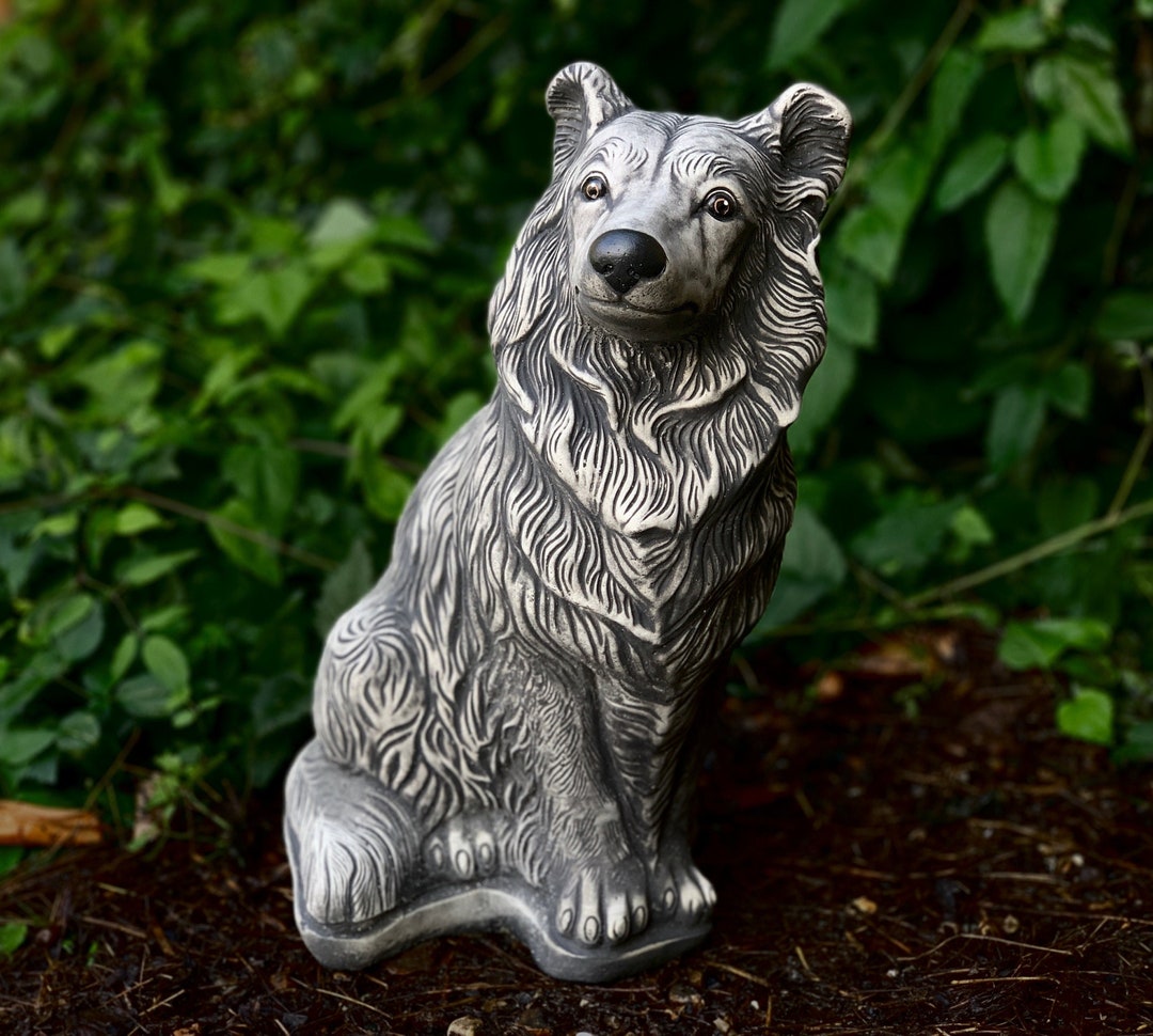 Sitting Collie Sculpture Large Realistic Collie Dog Cement Collie ...